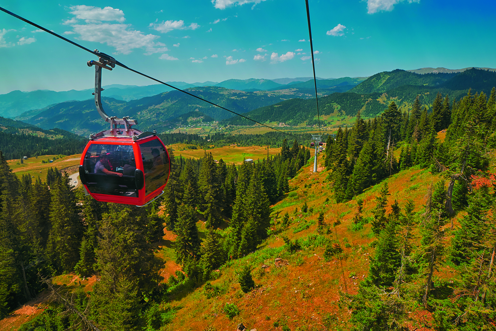 GODERDZI, GEORGIA - 08 AUGUST 2017: Newly-built modern Cable Car ...